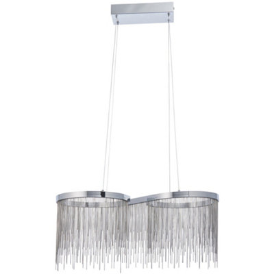 Polished Chrome Ceiling Pendant Light & Waterfall Chains - Integrated ...