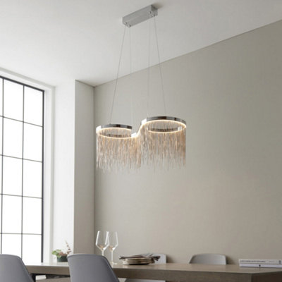 Polished Chrome Ceiling Pendant Light & Waterfall Chains - Integrated ...