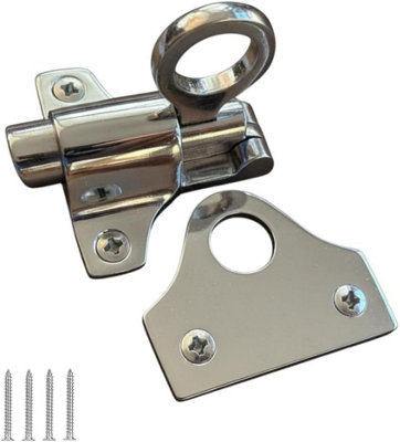 Polished Chrome Fanlight Window Catch 60mm Spring Loaded Pull Ring ...