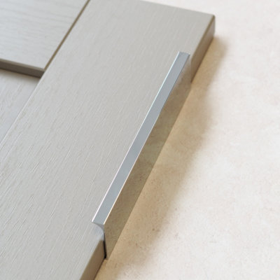 Polished Chrome Kitchen Cabinet Edge Mount Lip Pull Handle 160mm Hole ...