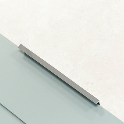 Polished Chrome Kitchen Cabinet Edge Mount Lip Pull Handle 160mm Hole ...