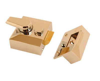 Polished Chrome Narrow Nightlatch Door Lock Night Latch With Keys F6402