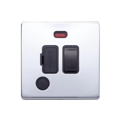 Polished Chrome Screwless Plate 13A Switched Fuse Connection Unit ...