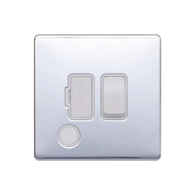 Polished Chrome Screwless Plate 13A Switched Fuse Connection Unit Flex ...