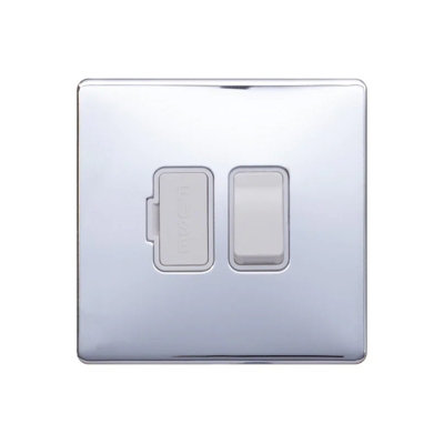 Polished Chrome Screwless Plate 13A Switched Fuse Connection Unit ...