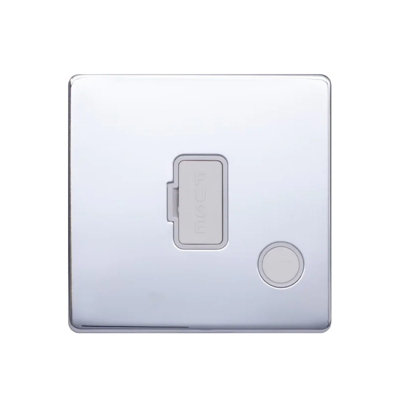 Polished Chrome Screwless Plate 13A UnSwitched Connection Unit Flex ...