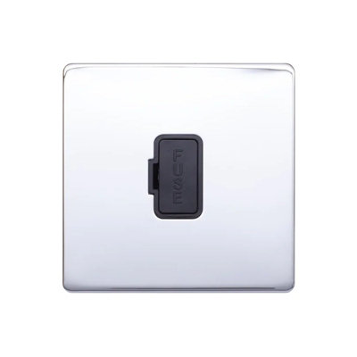 Polished Chrome Screwless Plate 13A UnSwitched Fuse Connection Unit ...