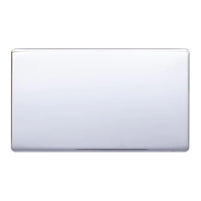 Polished Chrome Screwless Plate Double Blank Plates - SE Home