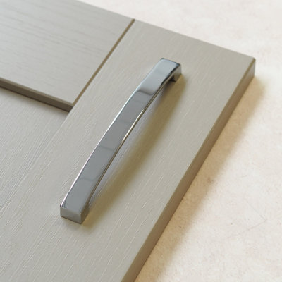 Polished Chrome Square Bridge Kitchen Cabinet Handle 160mm Cupboard ...