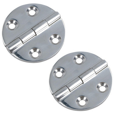 Polished Door Circular Hinge 2 Pack Stainless Steel 64mm diameter 316 ...