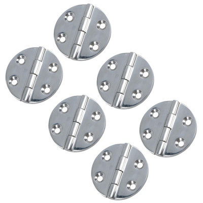 Polished Door Circular Hinge 6 Pack Stainless Steel 64mm diameter 316 ...