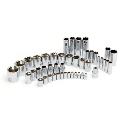 POLLOR 94 Pcs 1/2" & 1/4" Socket Set Ratchet Driver Case Tool Kit Torx Screwdriver 72 Teeth