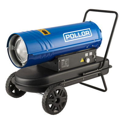 POLLOR Industrial 20kW Diesel Space Fan Heater Kerosene Paraffin 68,500 BTU/hr Workshop 19L at B&Q
