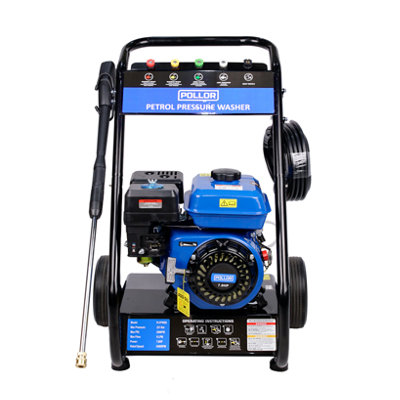 POLLOR Petrol Pressure Washer 7HP 3200 PSI With 5 Nozzles Jet Wash High ...