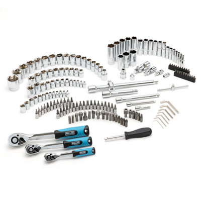 POLLOR Professional 172 Pcs Ratchet Socket Set Large 1/2" 3/8" 1/4 ...