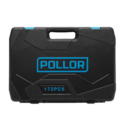 POLLOR Professional 172 Pcs Ratchet Socket Set Large 1/2" 3/8" 1/4 ...