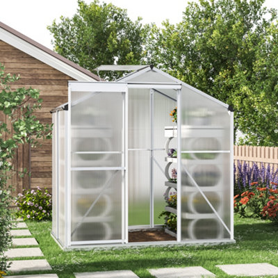 Polycarbonate Greenhouse Aluminium Framed Walk In Garden Green House ...