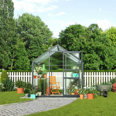 Polycarbonate Greenhouse Large Walk-in Garden Growhouse, Sliding Door ...