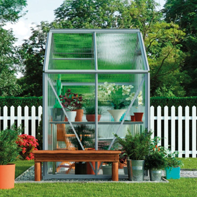 Polycarbonate Greenhouse Large Walk-in Garden Growhouse, Sliding Door ...