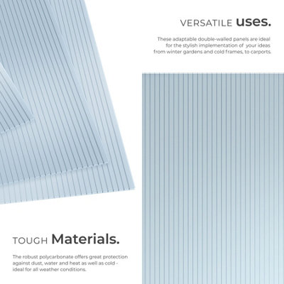 Polycarbonate Panels - dual-walled, cuttable, insulating - 121 x 60.5 x ...