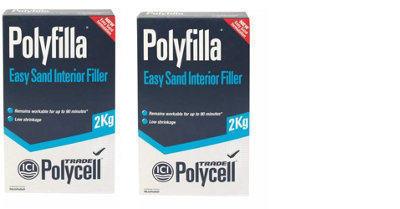 Polycell Polyfilla Easy Sand Interior Filler 2kg Pack of 2
