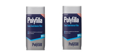 POLYCELL POLYFILLA EASY SAND INTERIOR FILLER 5KG PACK OF 2