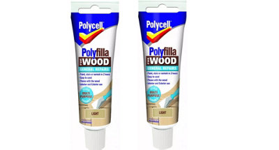 Polycell Polyfilla For General Wood Repairs Light Tube 75g Pack of 2