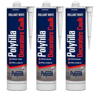 Polycell Trade Decorator's Caulk 380ml Pack of 3 for Perfect Home Finishing