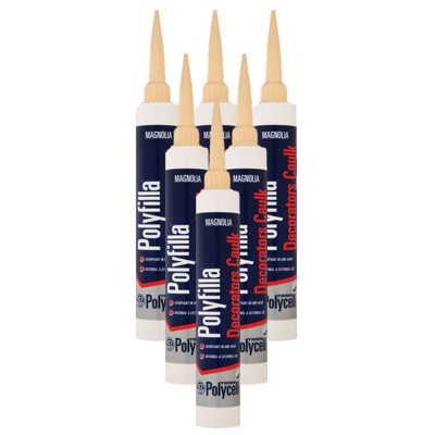 Polycell Trade Polyfilla Decorators Caulk Magnolia 380ml Pack of 6