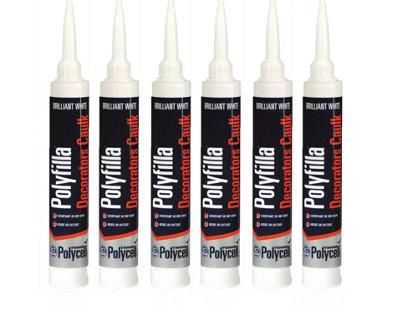 Polycell Trade Polyfilla Decorators Caulk White 380ml Pack of 6