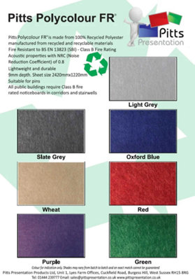 Polycolour Notice Board Handy Sized Fired Rated Pinboard - Oxford Blue ...