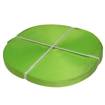 Polyester Webbing Strap Tape Roll 100M 25MM Hi Vis (Tie Down Lashing Belt)
