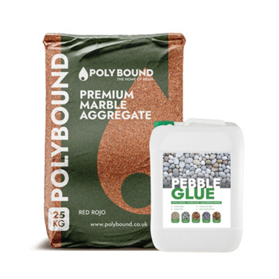 PolyMarble Decorative Aggregate & Pebble Glue Kit - Red Rojo