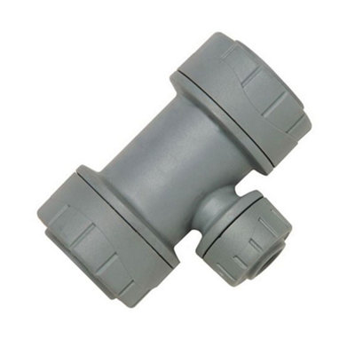 Polypipe PolyPlumb PB1122 22mm x 22mm x 15mm Reduced Branch Tee - Grey ...