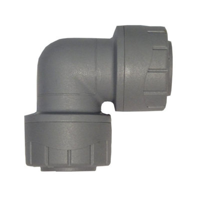 Polypipe PolyPlumb PB122 22mm 90 Degree Elbow - Grey Single | DIY at B&Q