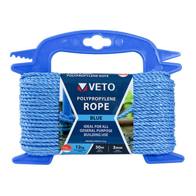 Polypropylene Rope - Blue - Winder 3mm x 30m | DIY at B&Q