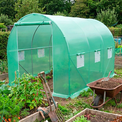 Polytunnel 2 x 3m with 19mm Galvanised Steel Frame Greenhouse Poly ...
