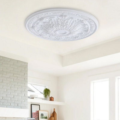 Polyurethane Ceiling Rose in White 76cm Diameter x 6.5cm Thickness
