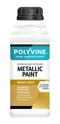 Polyvine Metallic Paint Bright Gold 2L