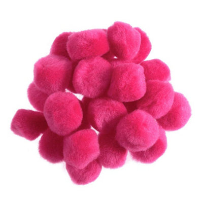 POM-POMS 1IN PK100 - Pom Poms: 2.5cm: Bright Pink: Pack of 100 - Trimits