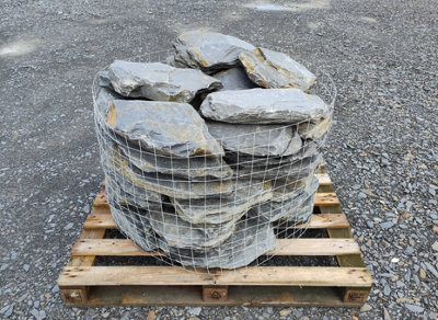 Pond edging / rockery stones - flat selection. Welsh Slate