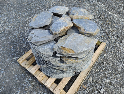 Pond edging / rockery stones - flat selection. Welsh Slate