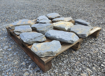 Pond edging / rockery stones - flat selection. Welsh Slate