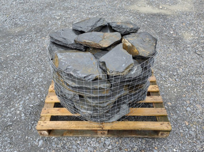 Pond edging / rockery stones - flat selection. Welsh Slate