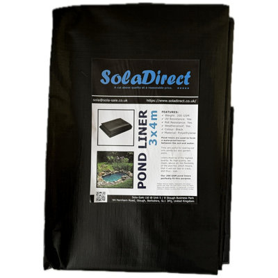 Pond Liner - 3 x 4 m / 9.5 x 13 ft - Perfect for Garden Ponds, Water ...