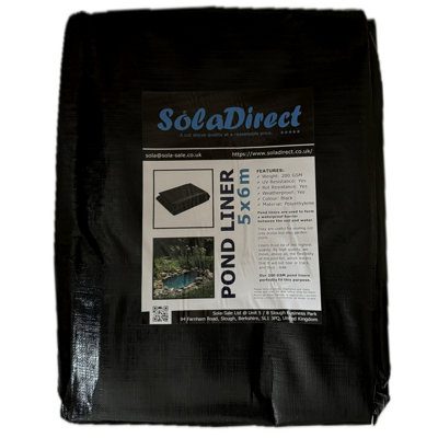 Pond Liner - 5 x 6 m / 16 x 19.5 ft - Perfect for Garden Ponds, Water ...