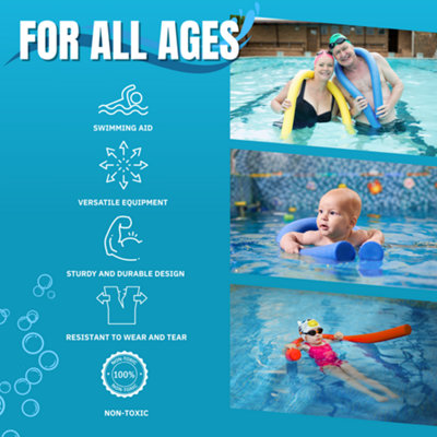 Pool Noodle Foam Floats For Swimming Pools x3 Noodle (Colour Selected ...