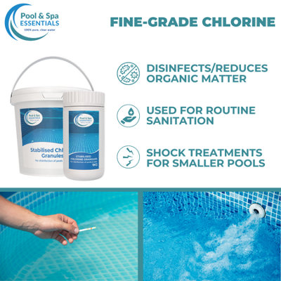 POOL&SPA ESSENTIALS - Stabilised Chlorine Granules 5KG Hot Tubs, Spa, pool