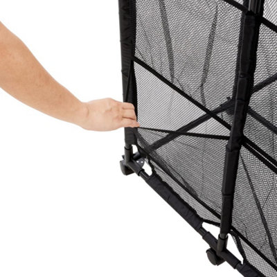 Pool Storage Mesh Bin with Wheels Laundry Hamper Child-friendly Design ...