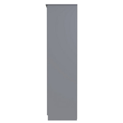 Poole Triple Mirror Wardrobe in Uniform Grey & Dusk Grey (Ready Assembled)